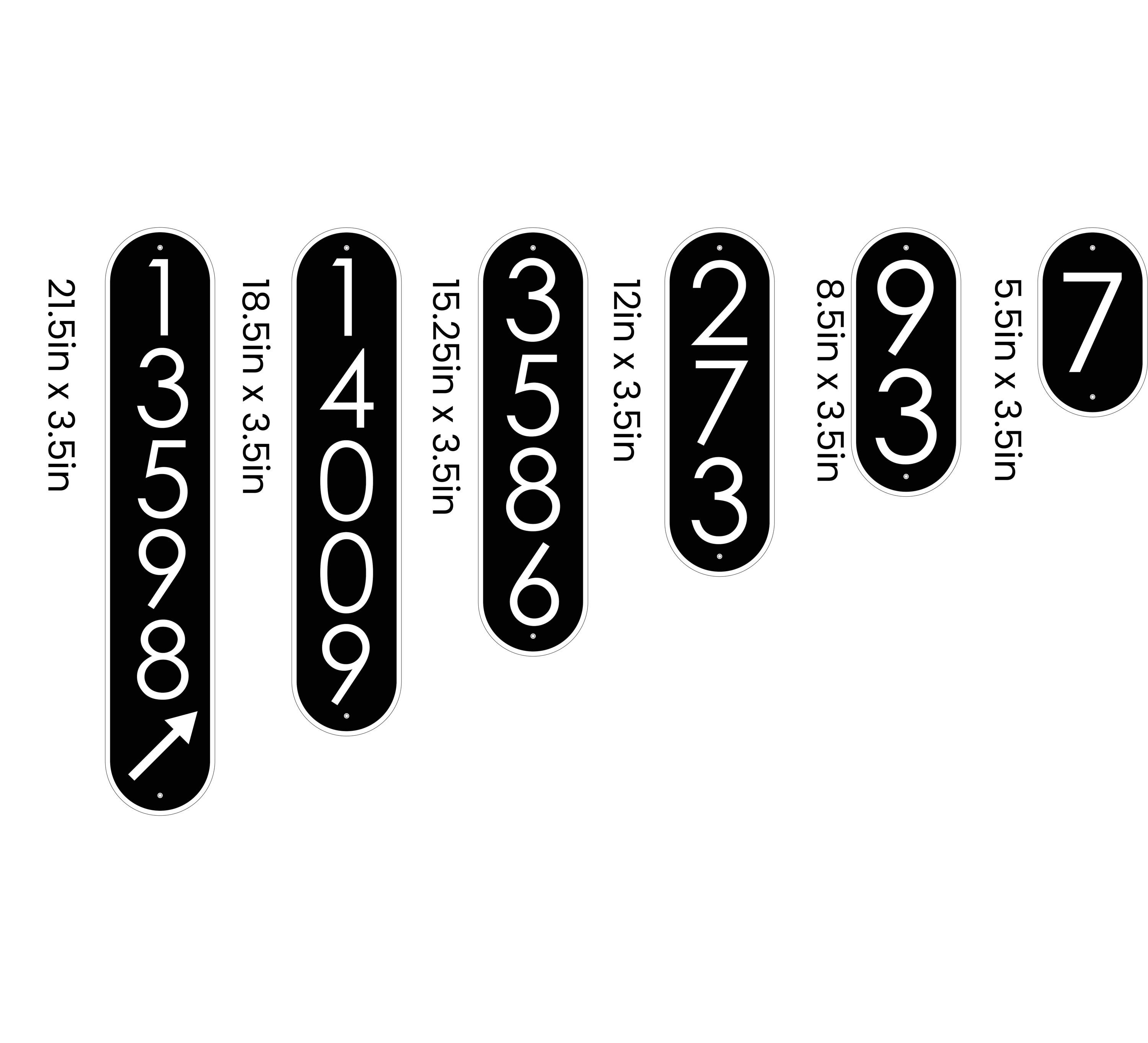 Modern House Numbers - Address Sign Vertical Plaque, Yard Address Sign ...