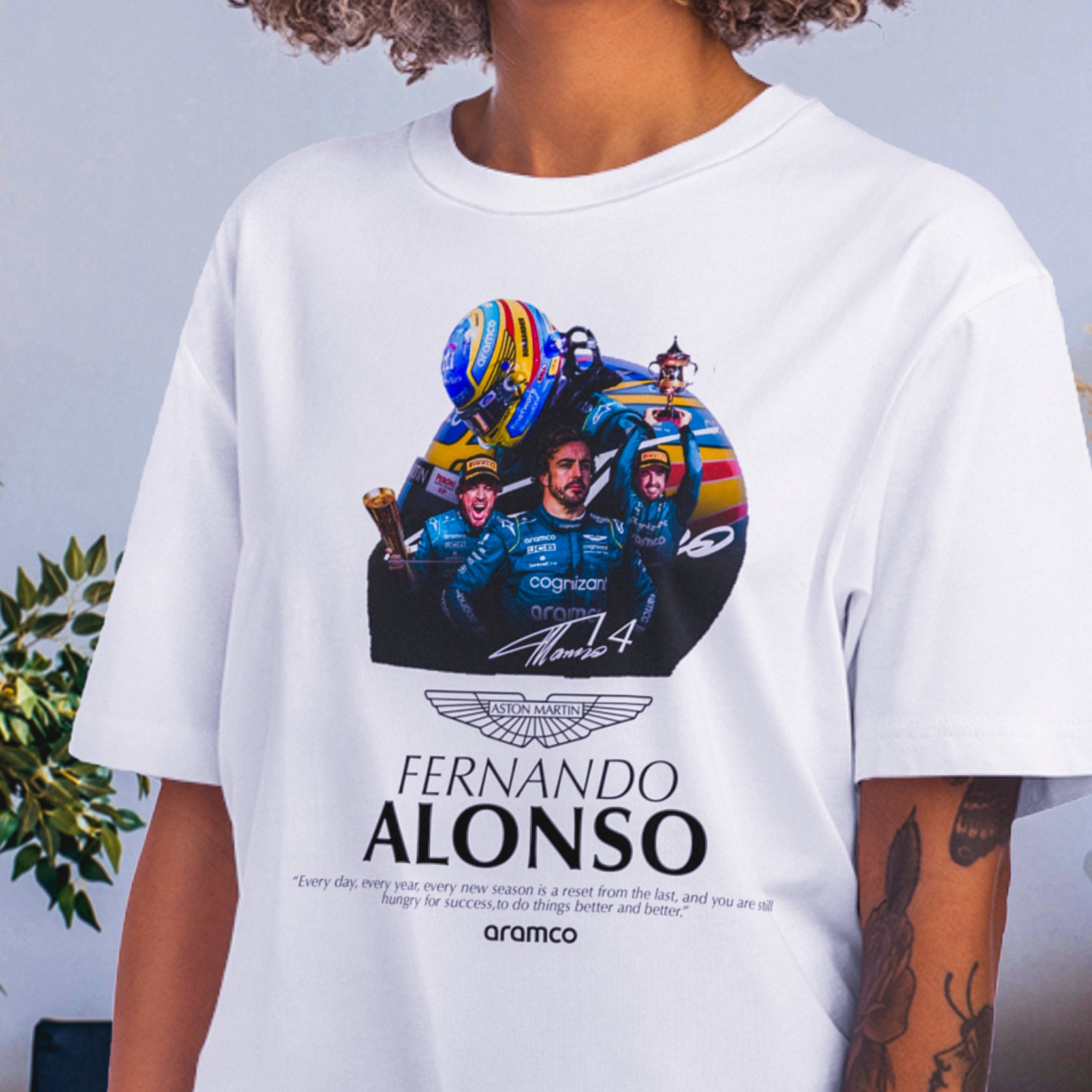2024 Fernando Alonso F1 | Unisex T-shirt Oversized | Aston Martin ...