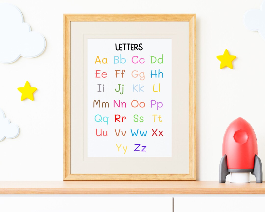 Alphabet Print, Alphabet Poster, Educational Poster, Homeschool Decor ...