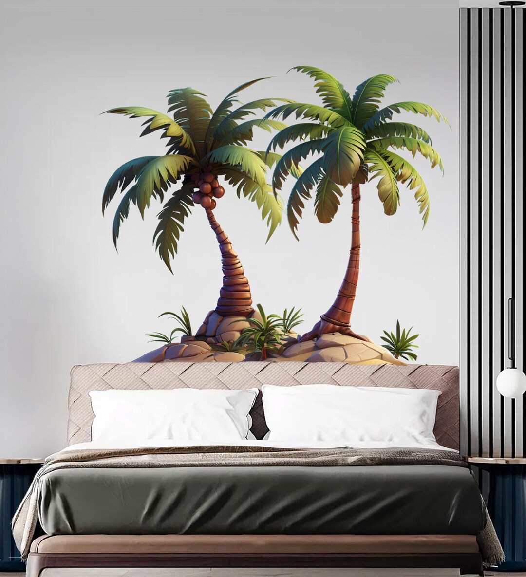 Palm Tree Wall Sticker Tropical Wall Decal for Beach House Decor ...