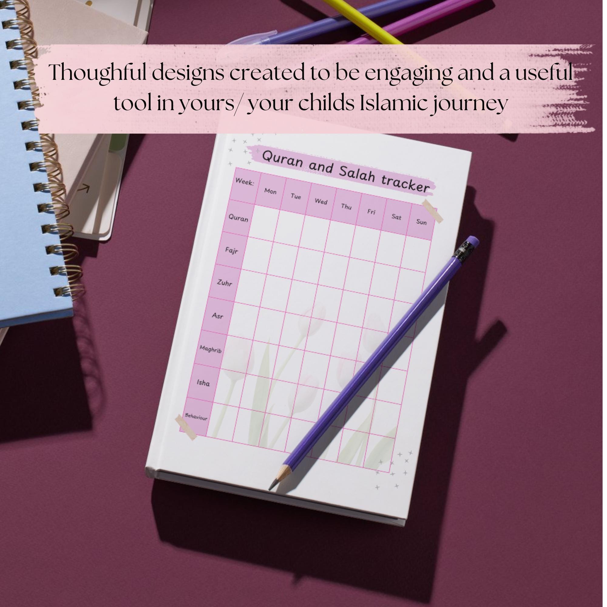 Printable Islamic Kids Salah and Adult Daily Salah Tracker, Quran ...