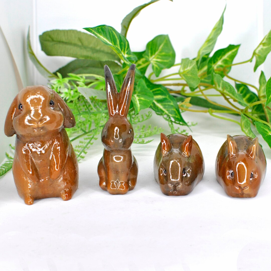 Resin Bunny Figurine Brown Blend Rabbit Resin Figure Brown - Etsy