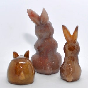 Resin Rabbits Brownie Family Rabbit Decor Brown Bunny Rabbit - Etsy