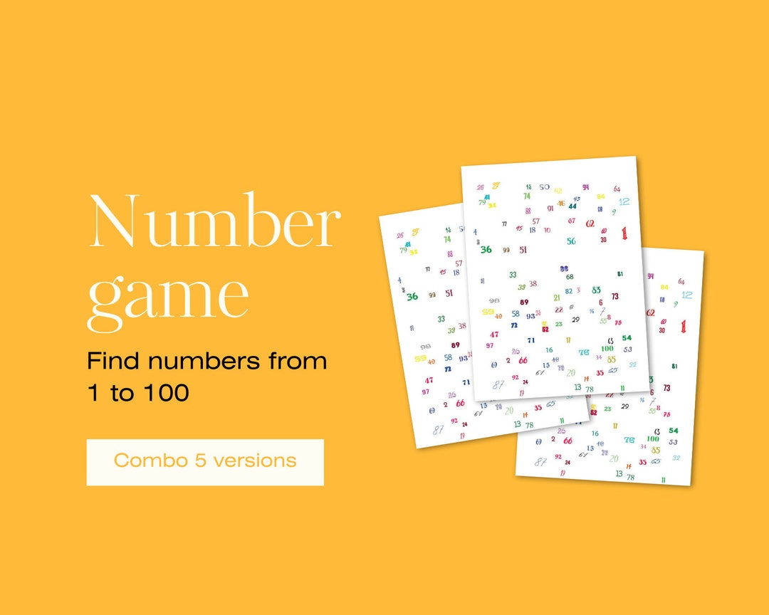 Number Finding Game Bundle, Printable Game - Etsy