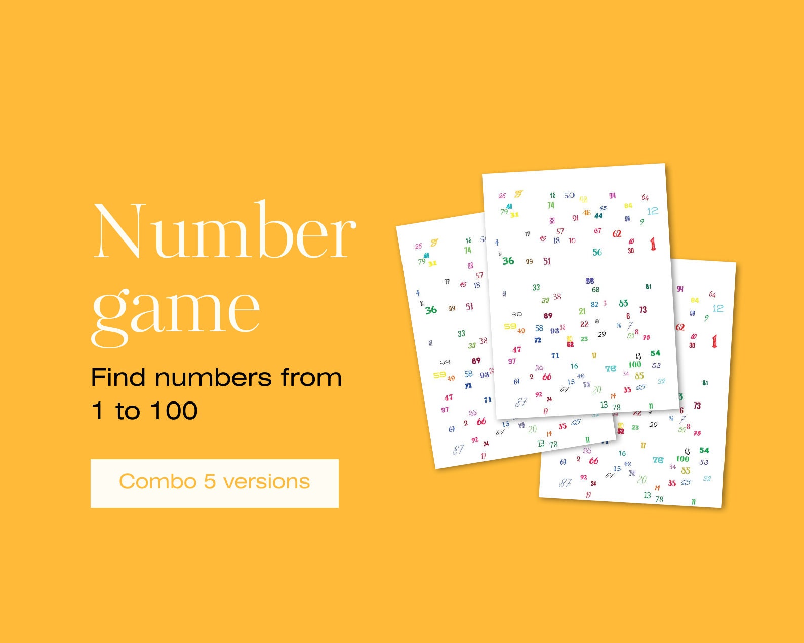 Number Finding Game Bundle, Printable Game - Etsy
