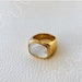 Shell Inlaid Statement Ring | White Chunky Ring | Shell Inlaid Ring ...