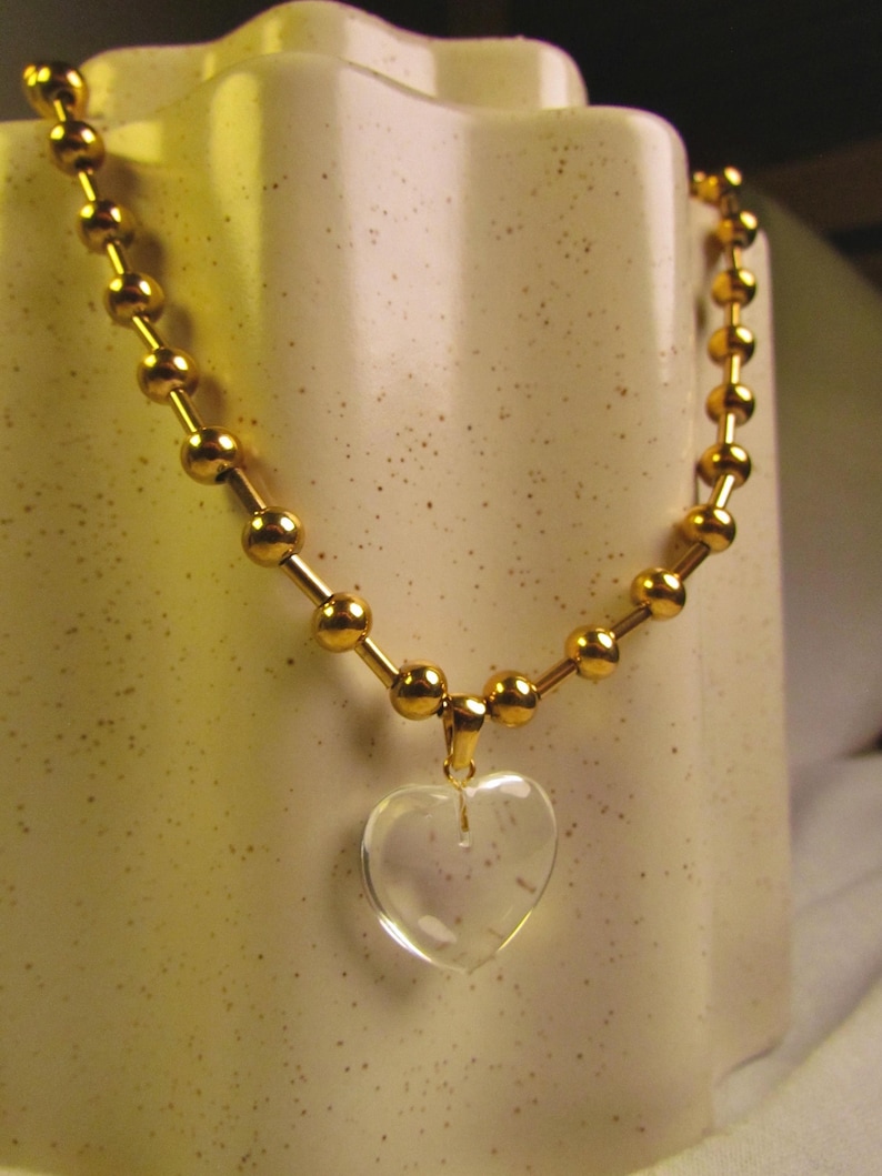 Clear Heart Pendant Necklace | Transparent Heart Necklace | Minimalist ...