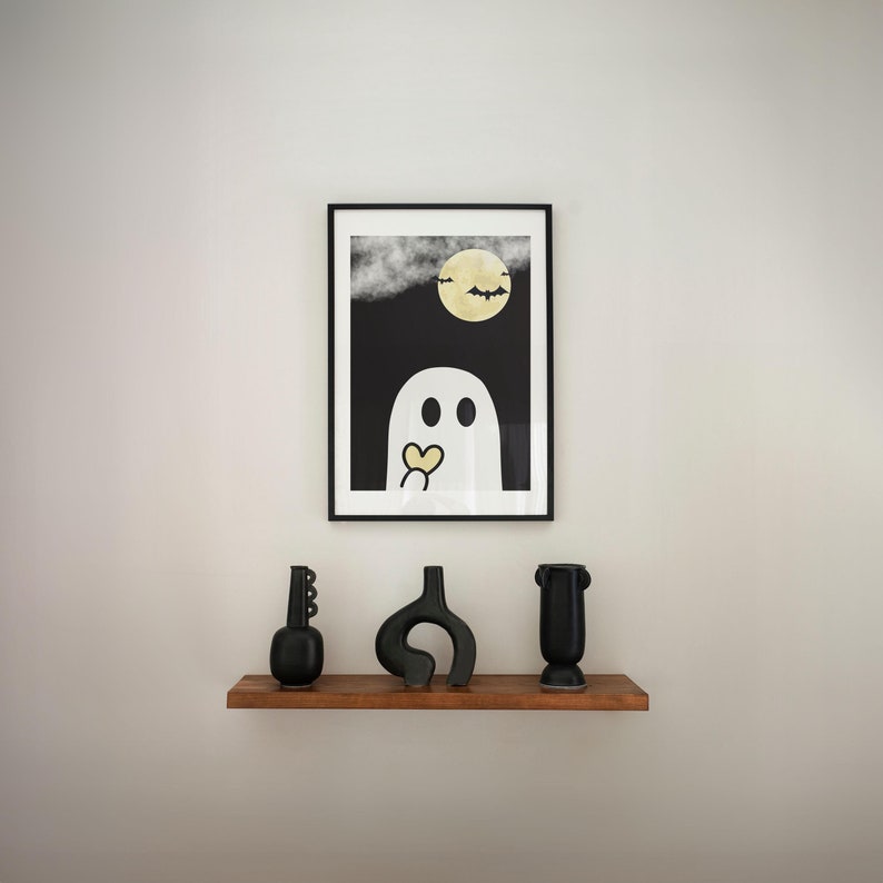 Cute Ghost Halloween Printable for Kids Room Adorable Spooky Season ...
