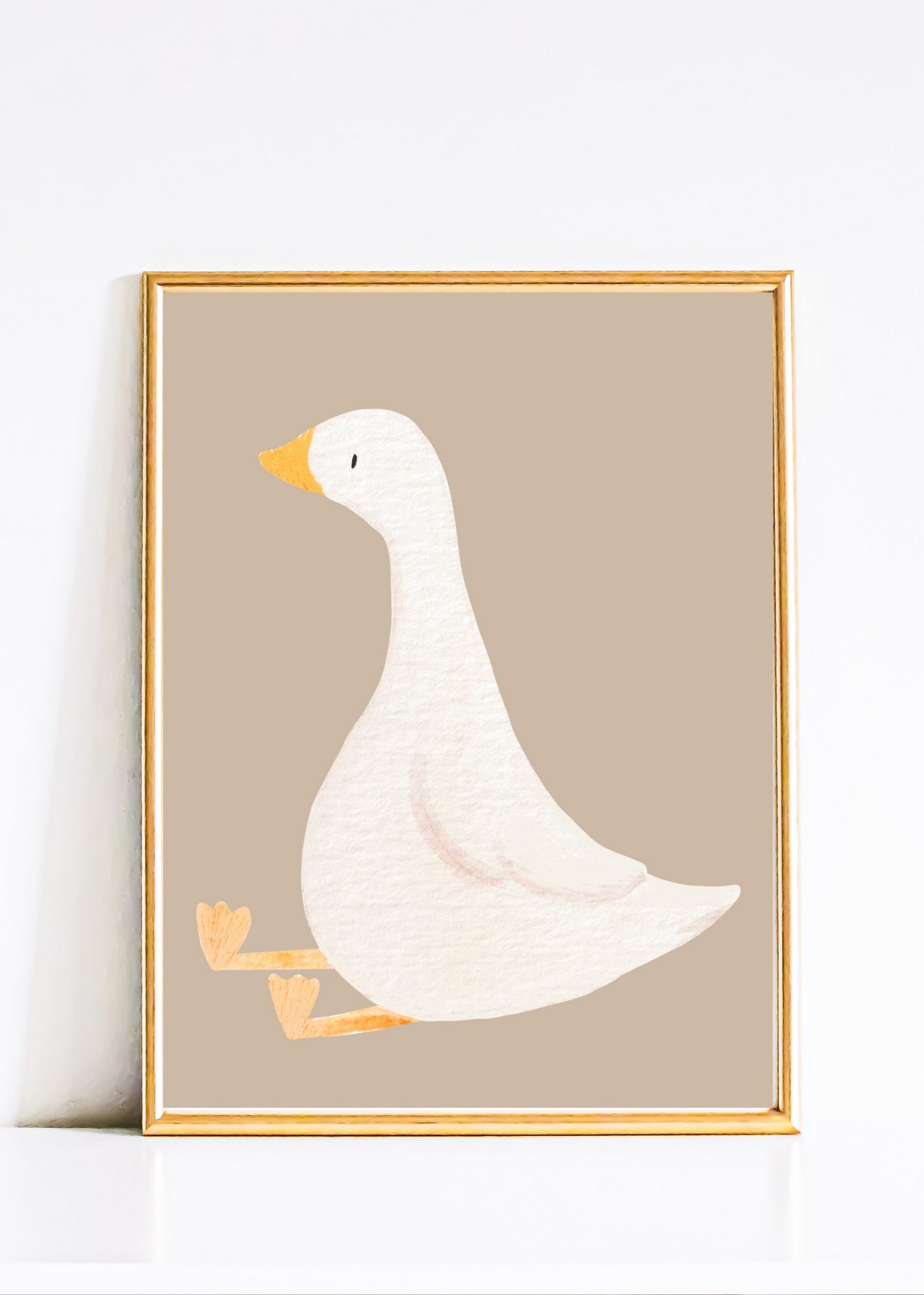 Cute Goose Printable Animated Animal Print Neutral Kids Decor Silly ...