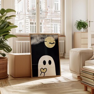 Cute Ghost Halloween Printable for Kids Room Adorable Spooky Season ...