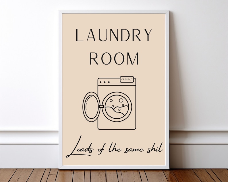 Laundry Room Printable Washing Room Decor Funny Print Utility Room Wall ...