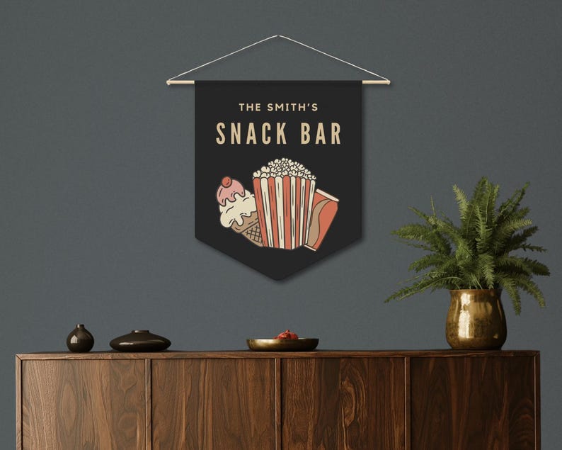 Custom Snack Bar Print Movie Room Decor Personalized Home Cinema Wall ...