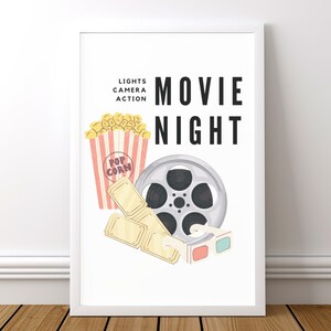 Movie Room Decor Home Cinema Wall Art for Movie Room Print Movie Night ...