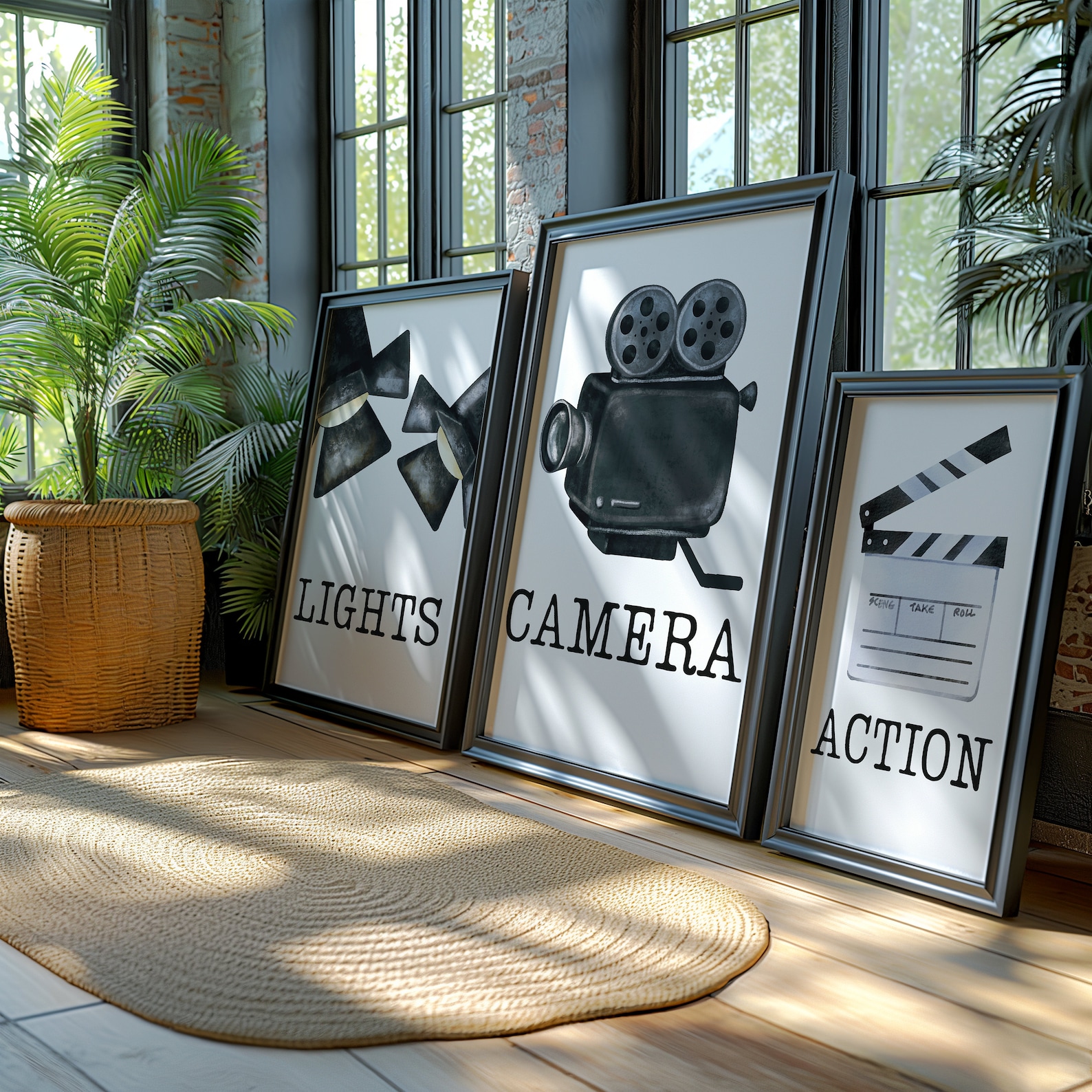 Home Theatre Printable Home Cinema Wall Art Set of 3 Vintage Cinema ...