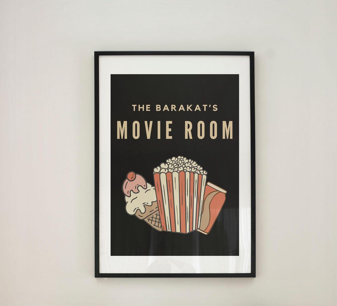 Custom Movie Room Poster Theatre Room Movie Lover Gift Personalized ...