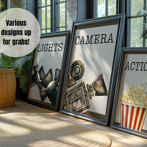 Home Theatre Printable Home Cinema Wall Art Snack Bar Vintage Cinema ...