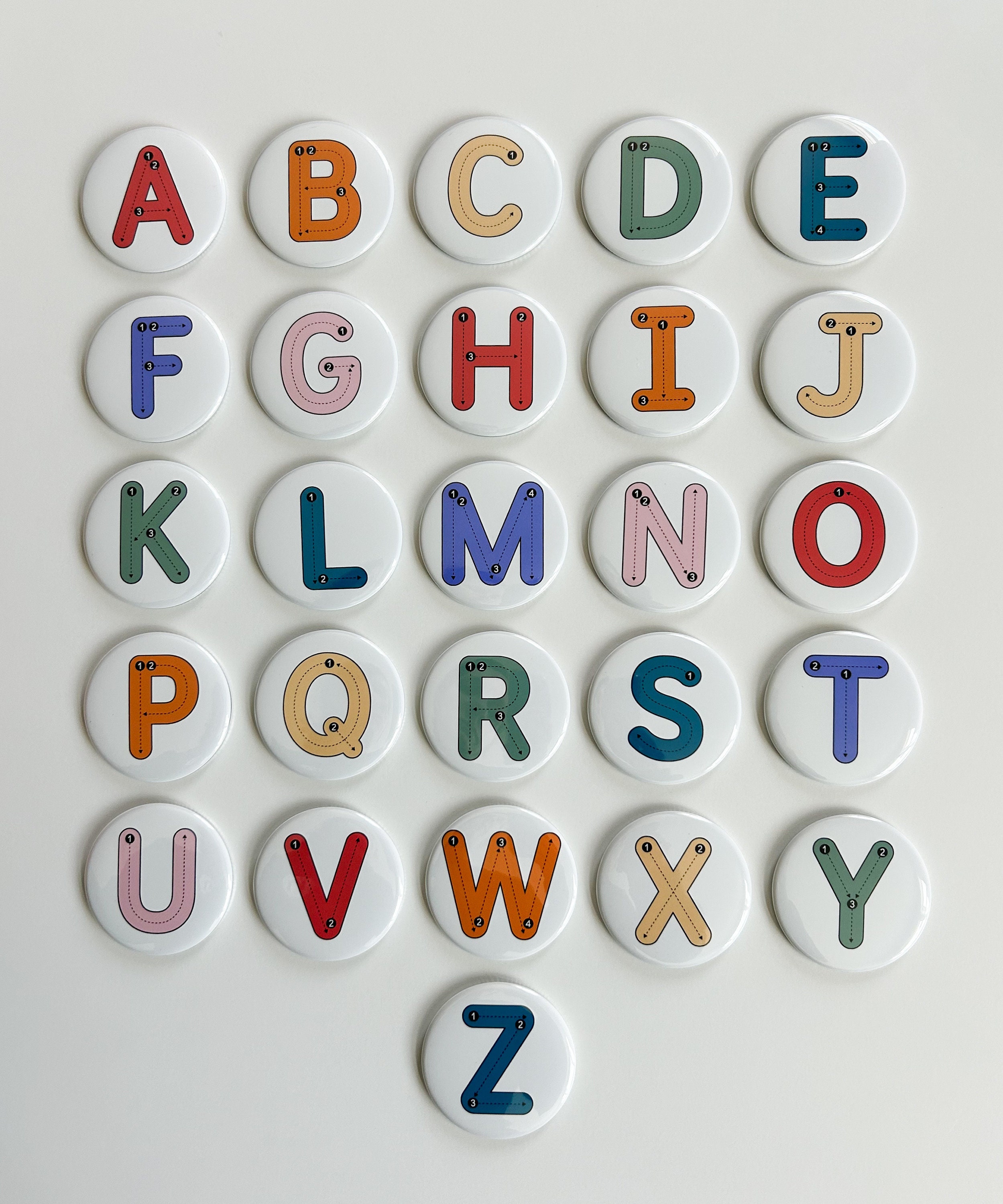 Round Alphabet Magnets to Practice Tracing or Writing Your Letters ...