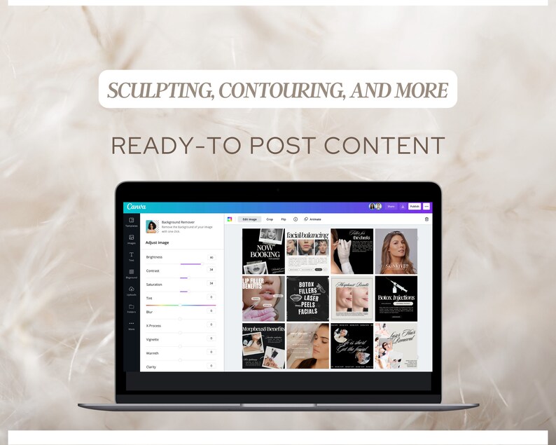 Body Sculpting Canva Templates for Esthetician/aesthetician, Social ...