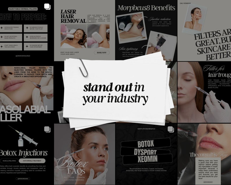 Botox and Filler Canva Templates for Nurse Injectors Med Spa, Social ...