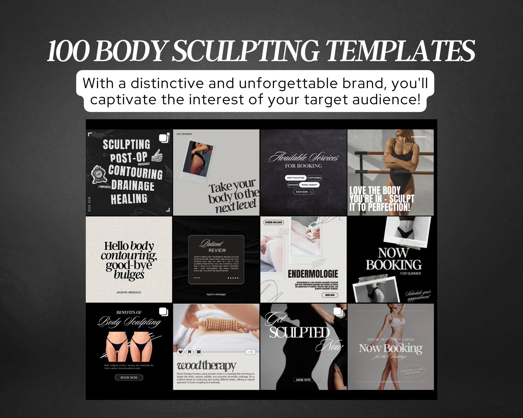 Body Sculpting Canva Templates for Body Contouring, Social Media ...