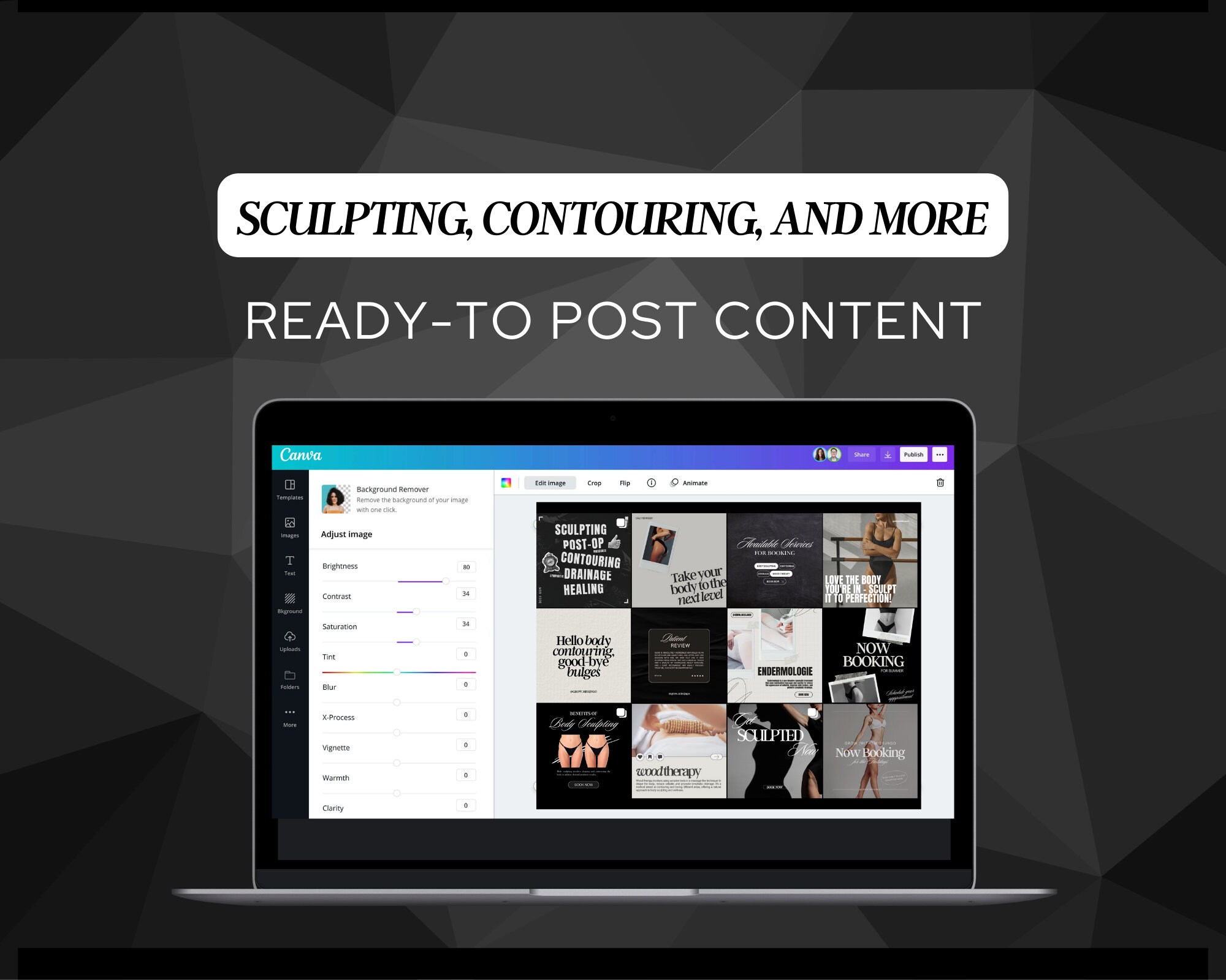 Body Sculpting Canva Templates for Body Contouring, Social Media ...