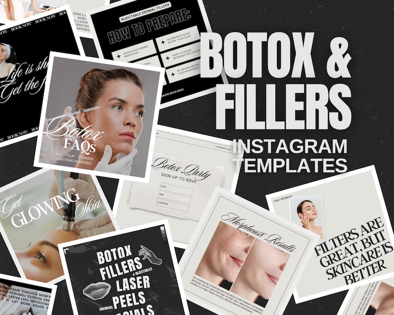 Botox and Filler Canva Templates for Nurse Injectors Med Spa, Social ...