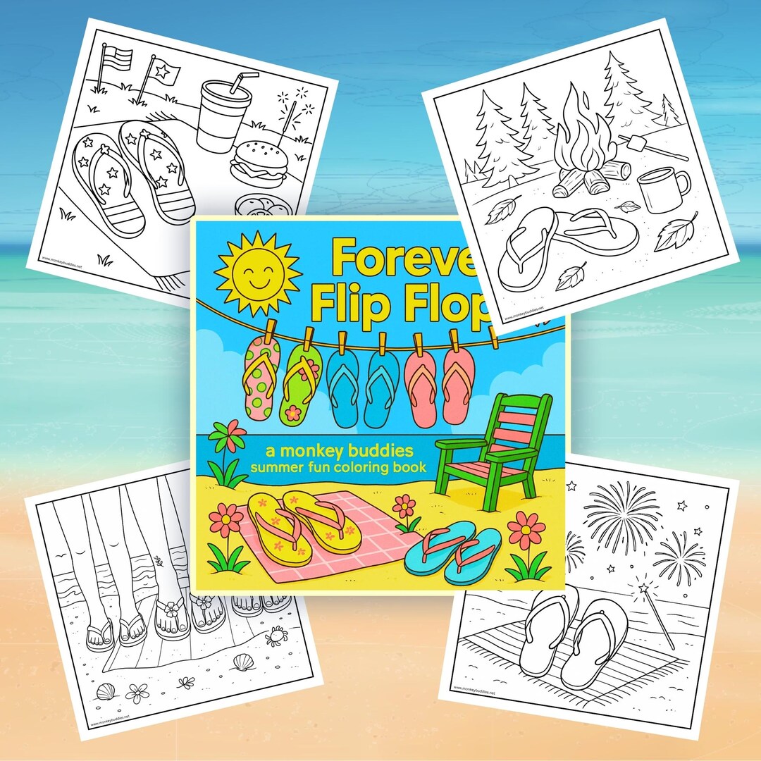 Forever Flip Flops Coloring Book – Fun Summer Printable, Beach Activity ...