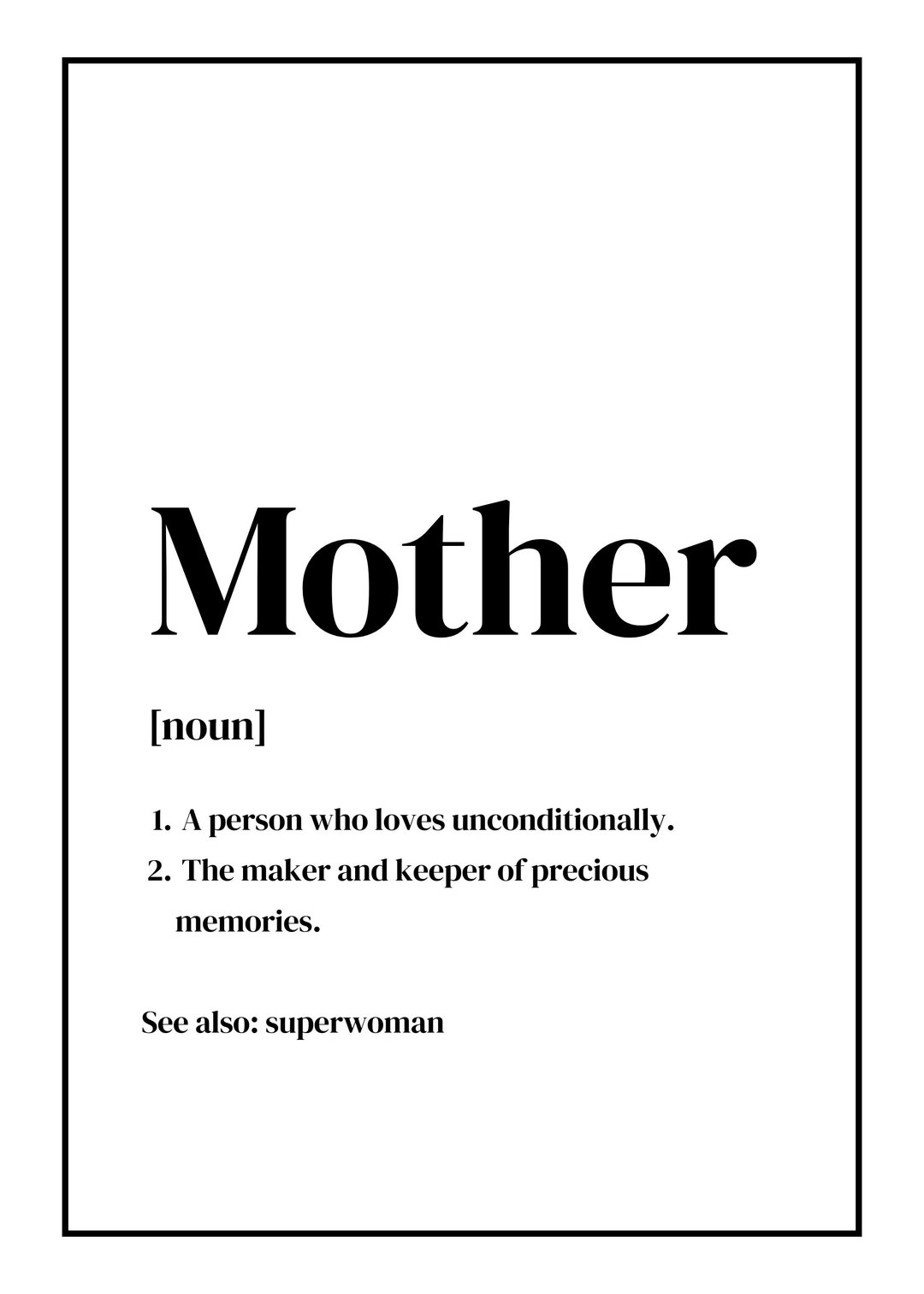 Definition of a Mother - Etsy