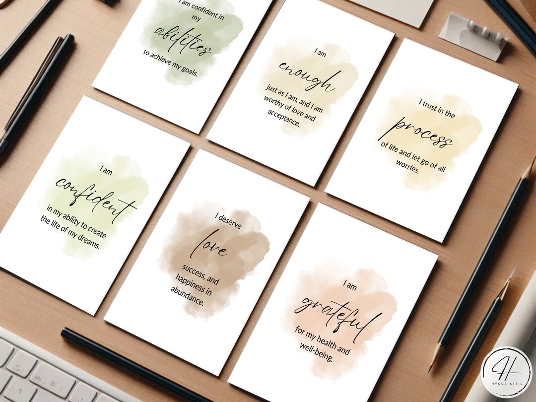 Watercolor I Am Affirmation Cards for Adults, I Am Everything Cards ...