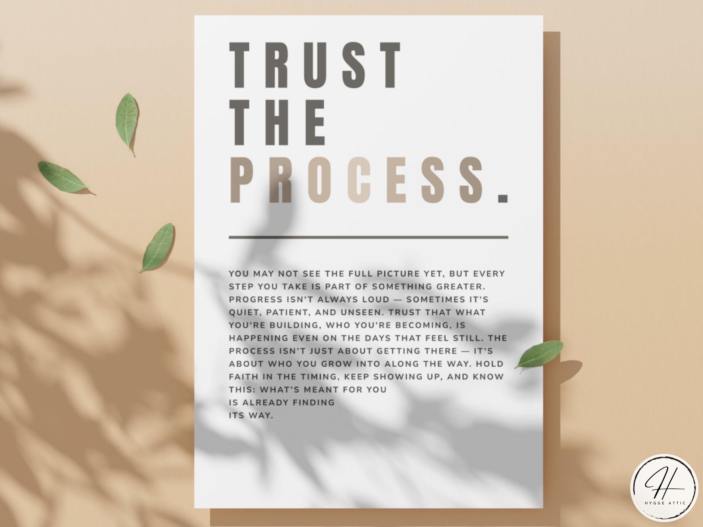 Trust the Process Poster. Overthinker Gift, Funny Poster, Inspirational ...