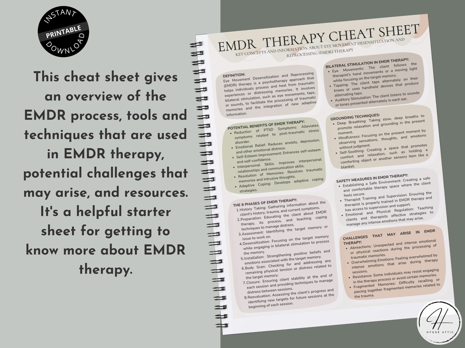 EMDR Therapy Cheat Sheet, Eye Movement Desensitization and Reprocessing ...