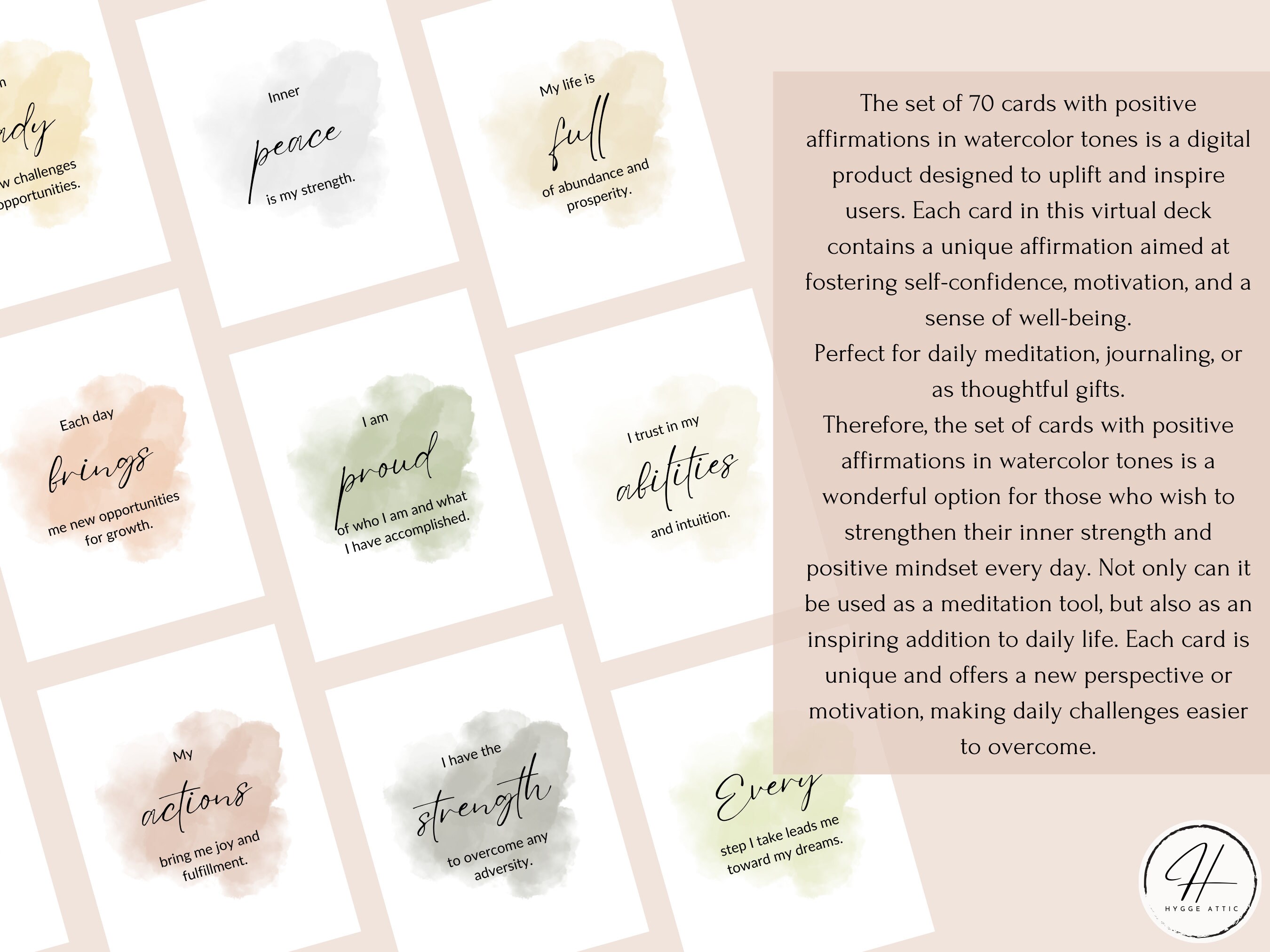 Watercolor I Am Affirmation Cards for Adults, I Am Everything Cards ...