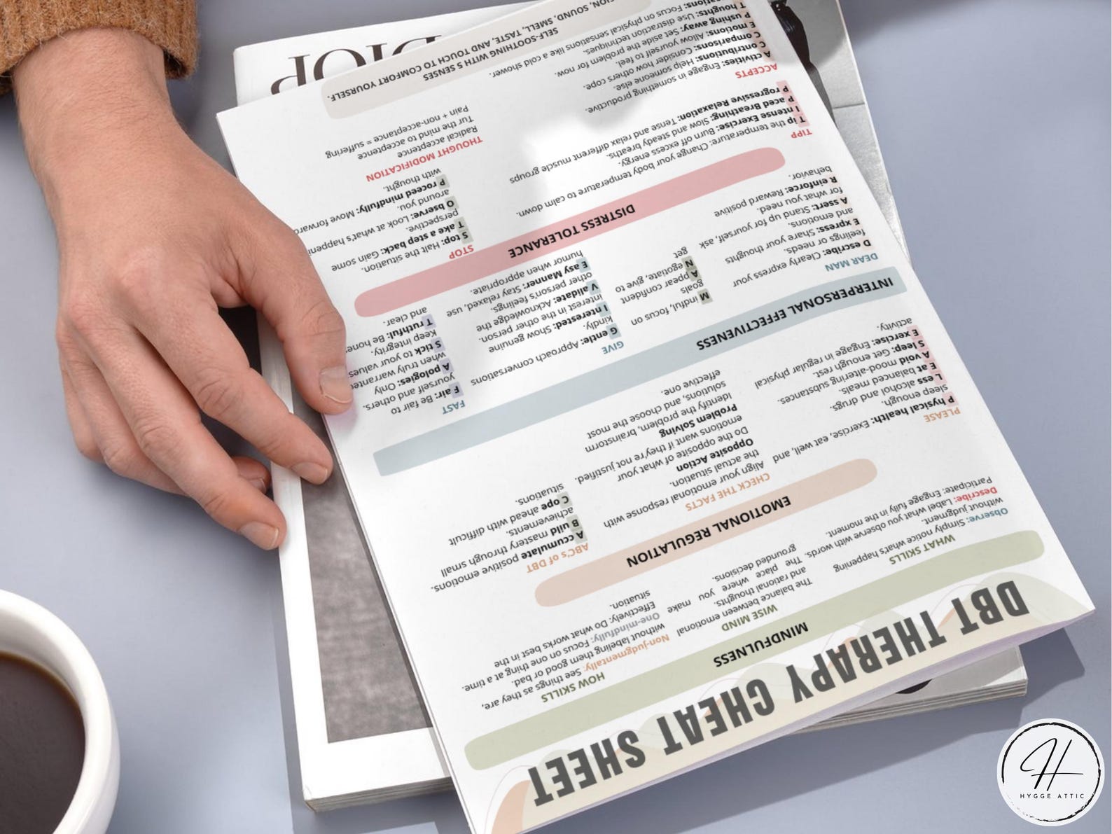 DBT Cheat Sheet, DBT Skills, Borderline, Bpd, Therapy Worksheet, Mental ...