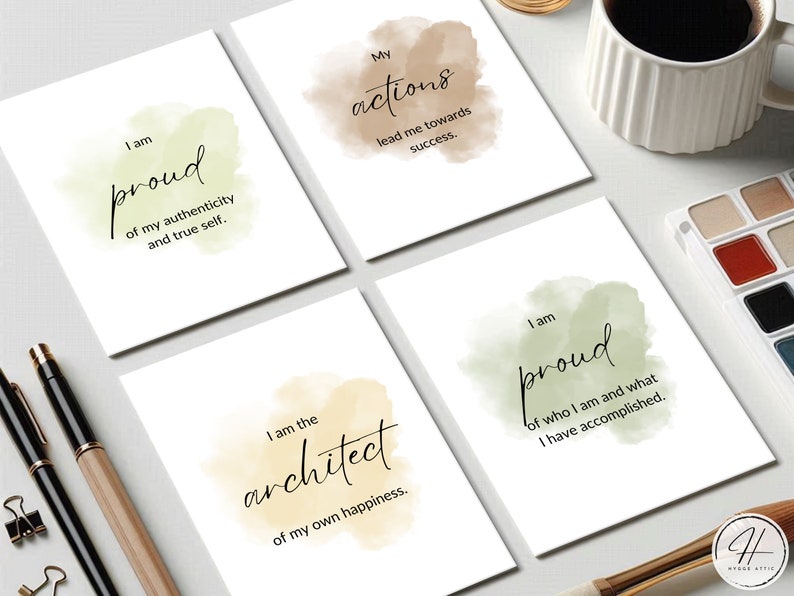 Watercolor I Am Affirmation Cards for Adults, I Am Everything Cards ...