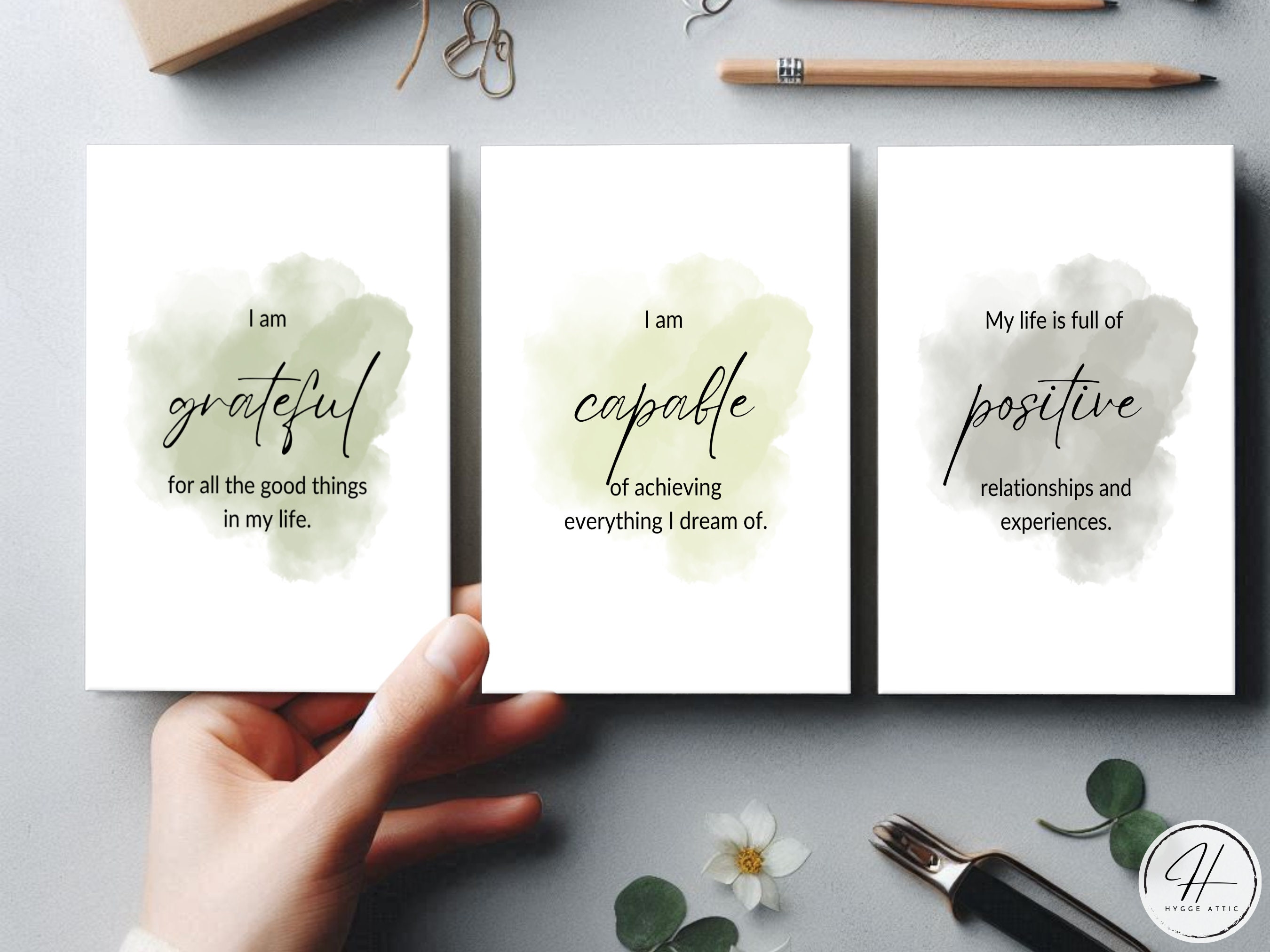 Watercolor I Am Affirmation Cards for Adults, I Am Everything Cards ...