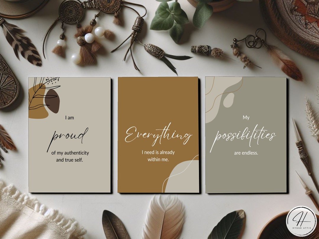 Boho I Am Affirmation Cards, Printable Positive Affirmation Cards, I Am ...