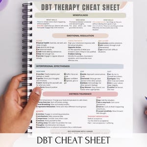 DBT Cheat Sheet, DBT Skills, Borderline, Bpd, Therapy Worksheet, Mental ...