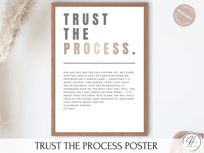 Trust the Process Poster. Overthinker Gift, Funny Poster, Inspirational ...