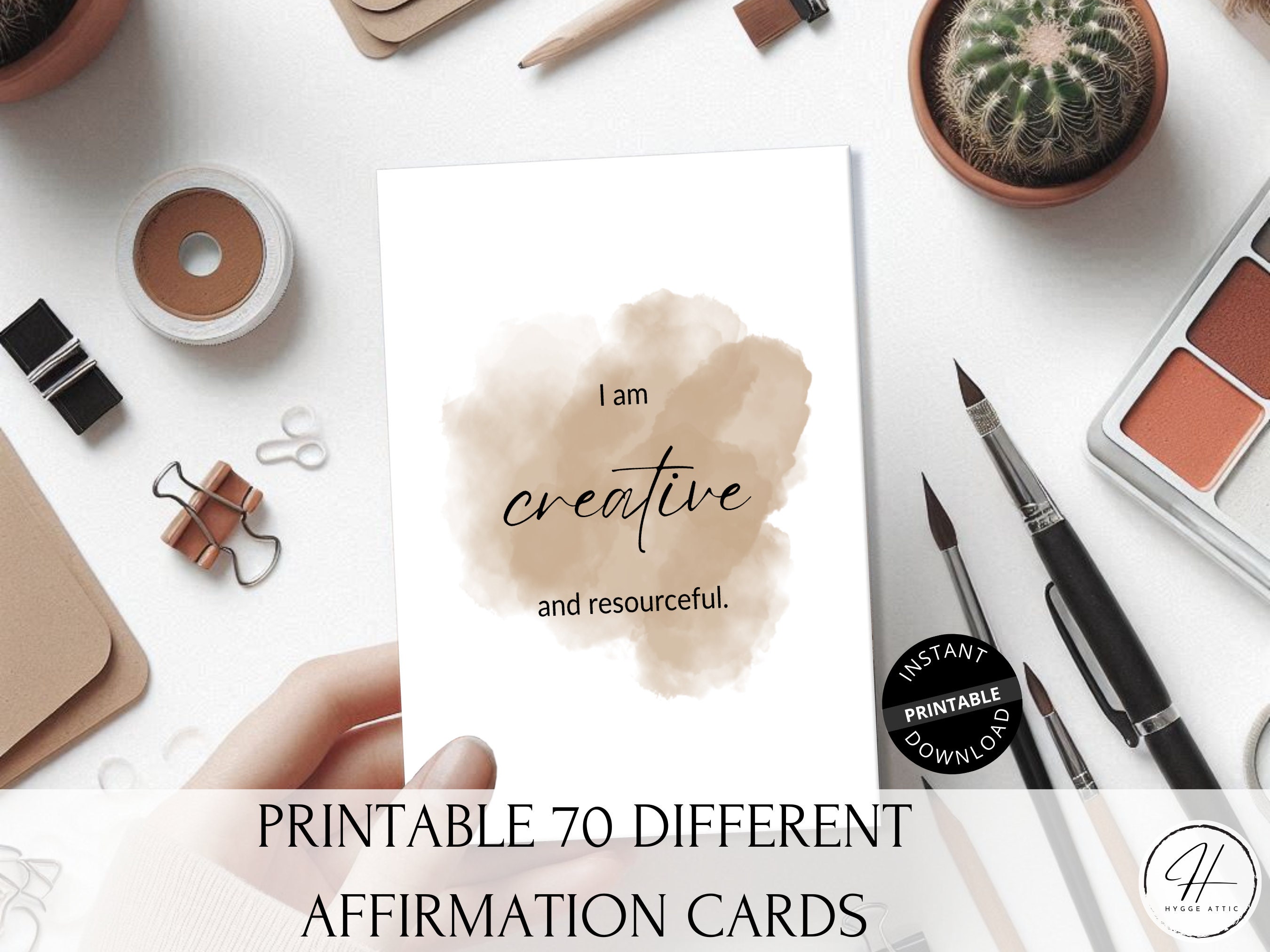 Watercolor I Am Affirmation Cards for Adults, I Am Everything Cards ...