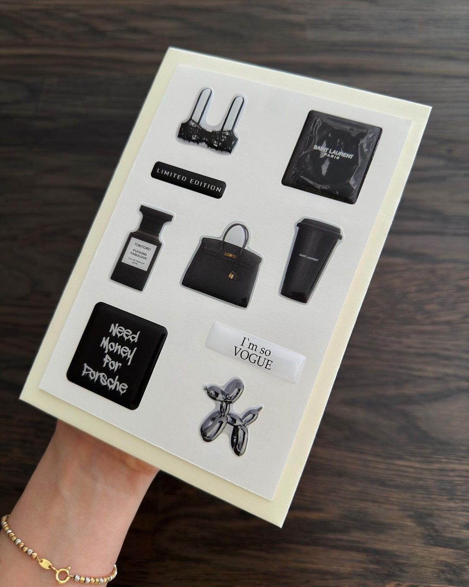 3D Stickers "black Edition" Set of 8 Stickers - Etsy