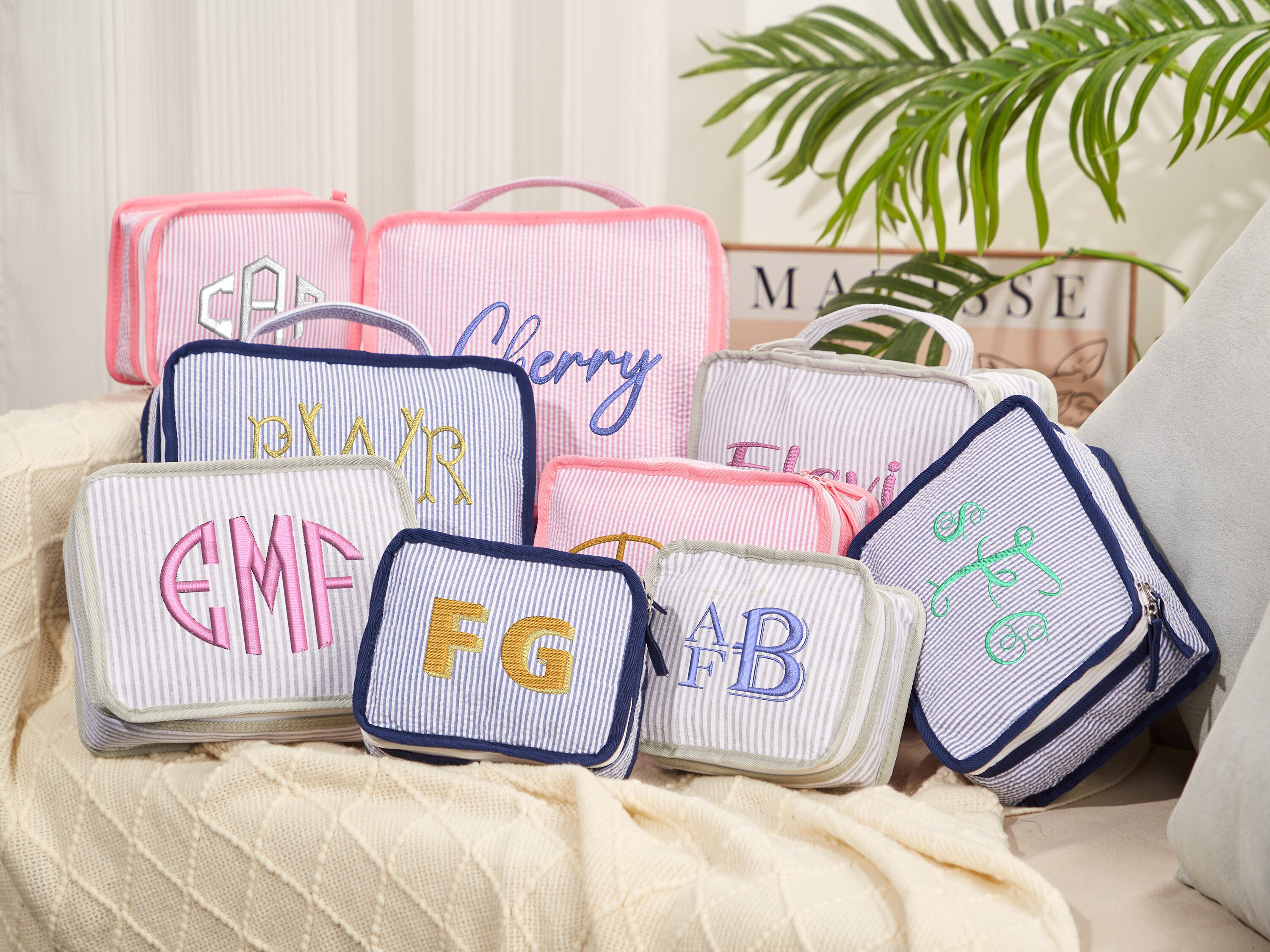 Personalized Nylon Packing Cube Embroidered Packing Pouches Organized ...