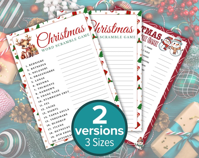 Christmas Word Scramble Game Printable | Christmas Kids Activity Game ...