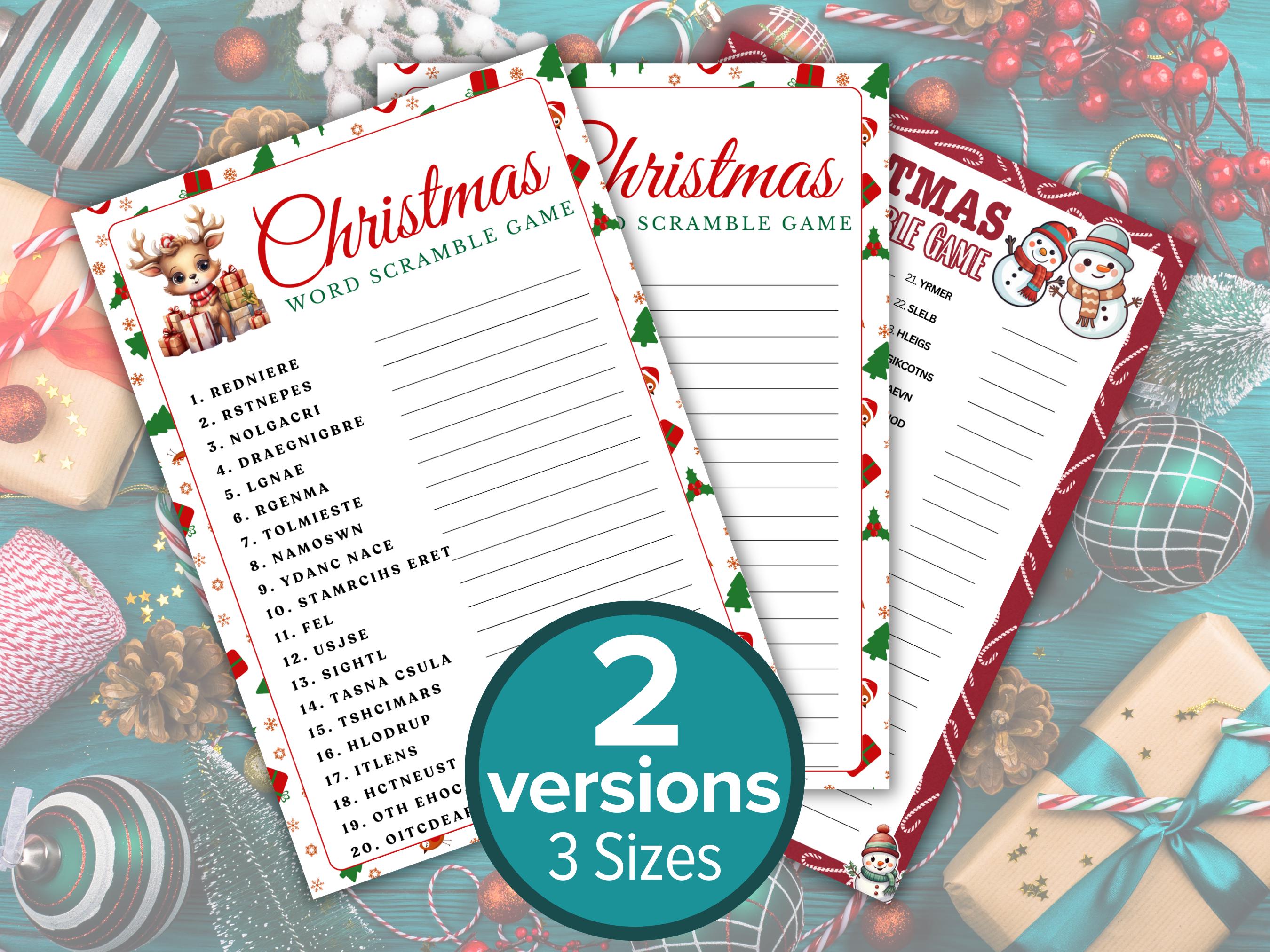 Christmas Word Scramble Game Printable | Christmas Kids Activity Game ...