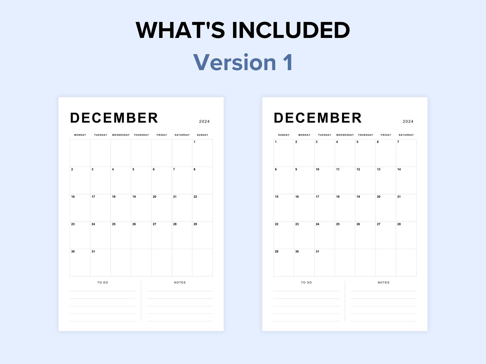 Editable December 2024 Calendar Minimalist Printable | Simple ...