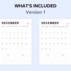 Editable December 2024 Calendar Minimalist Printable | Simple ...