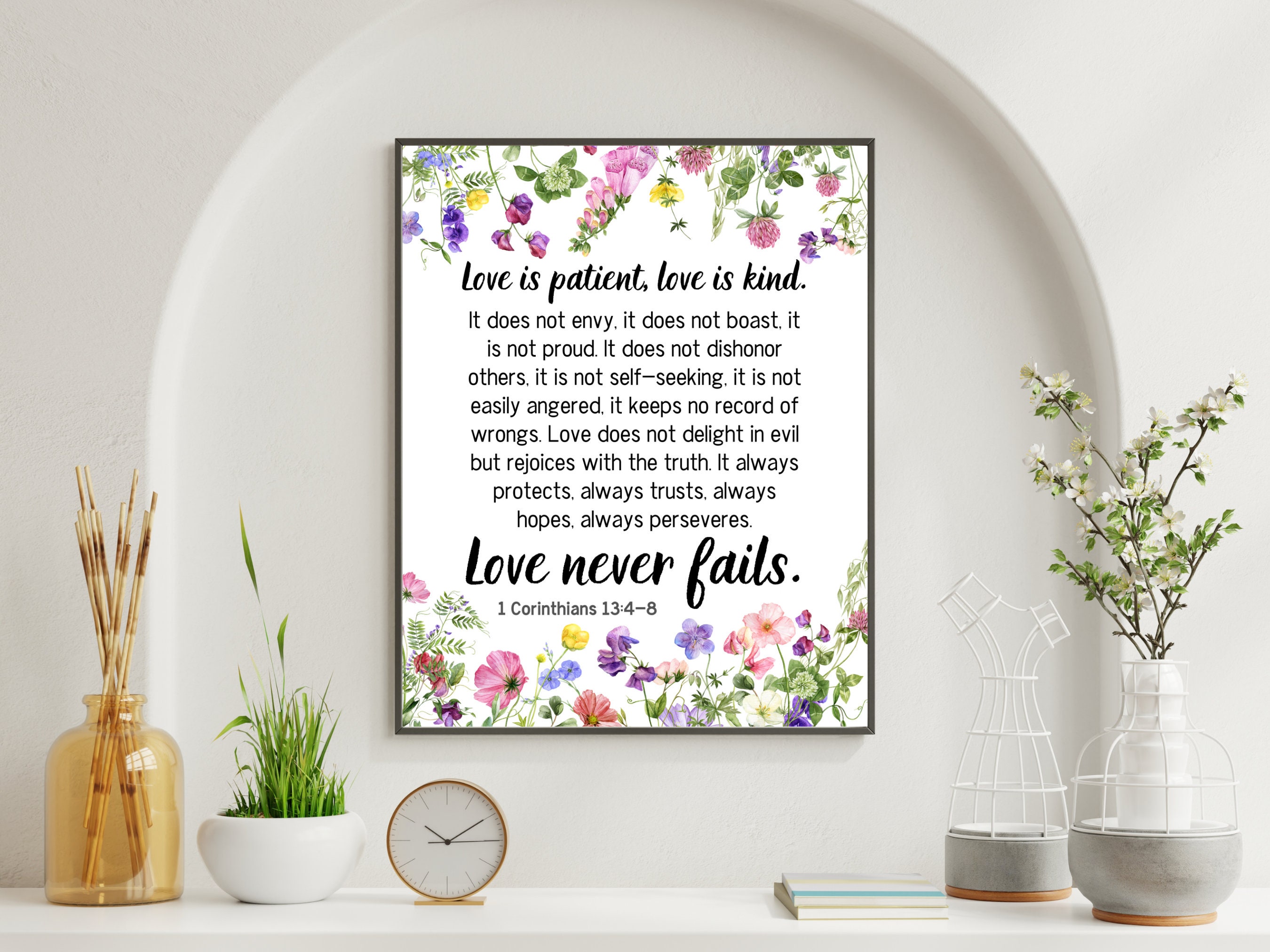 1 Corinthians 13:4-8 Bible Verse Printable | Love is Patient, Love is ...