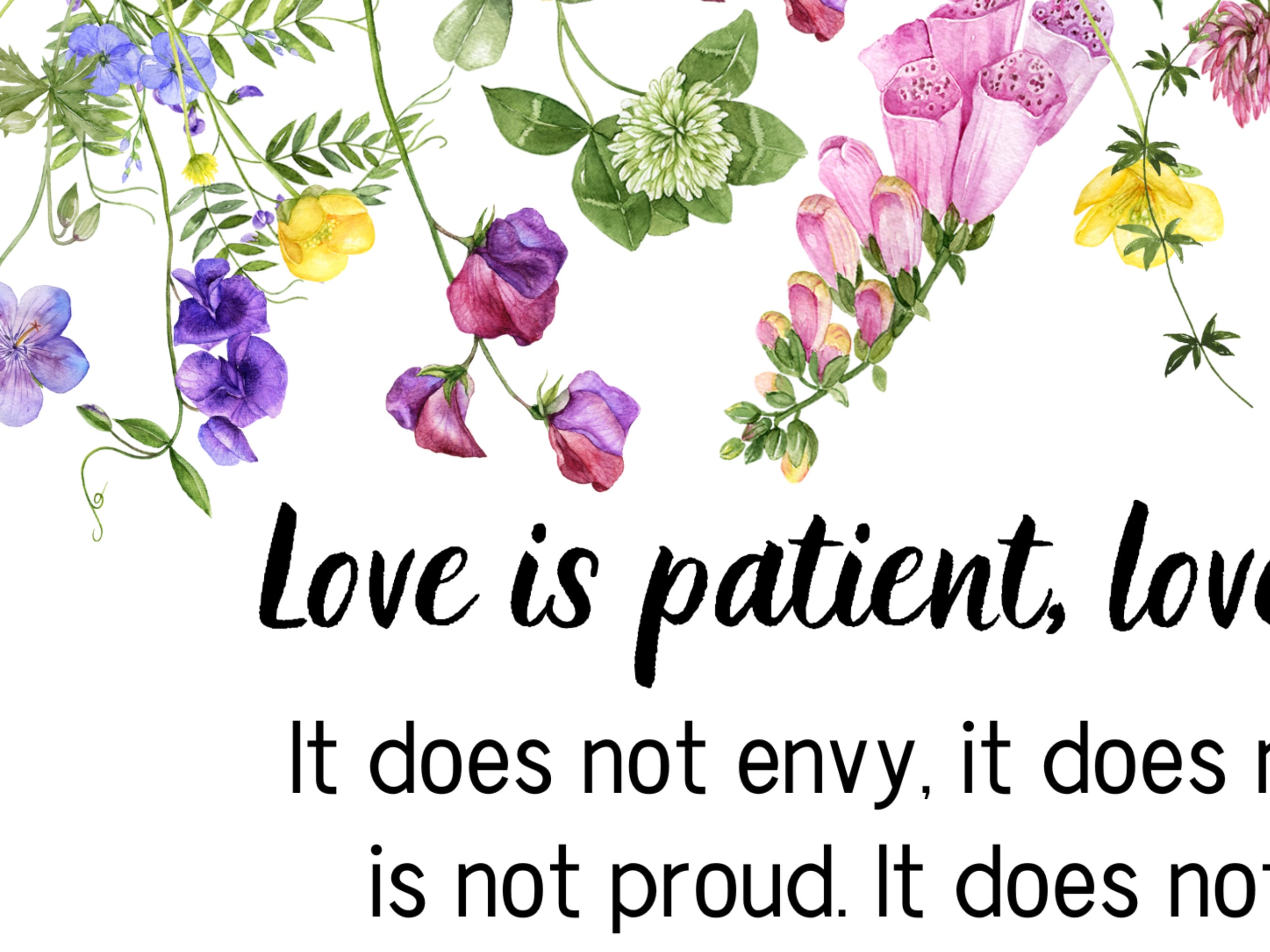 1 Corinthians 13:4-8 Bible Verse Printable | Love is Patient, Love is ...