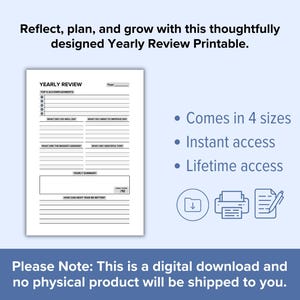 Yearly Review Printable | End of Year Reflection Questionnaire - Etsy