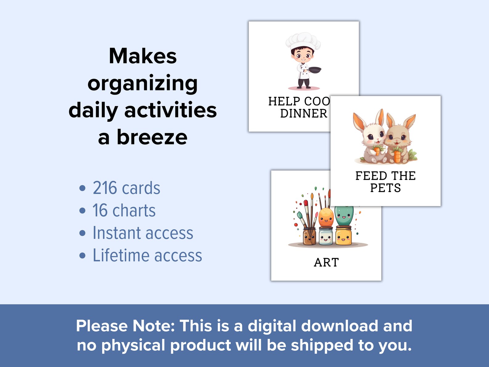 216 Daily Routine Cards for Kids Printable With 16 Kids Routine Charts ...