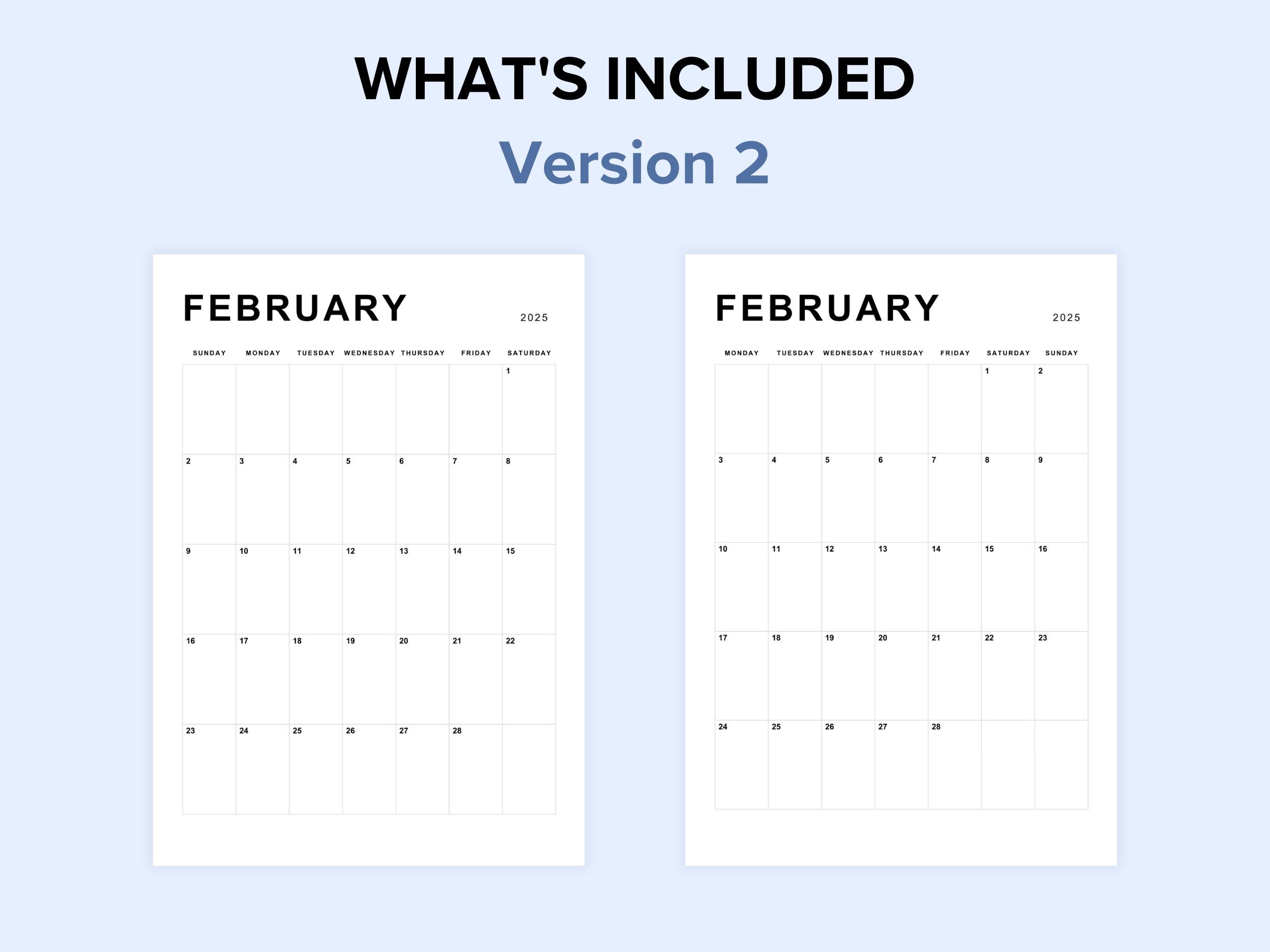Editable February 2025 Calendar Minimalist Printable | Simple ...